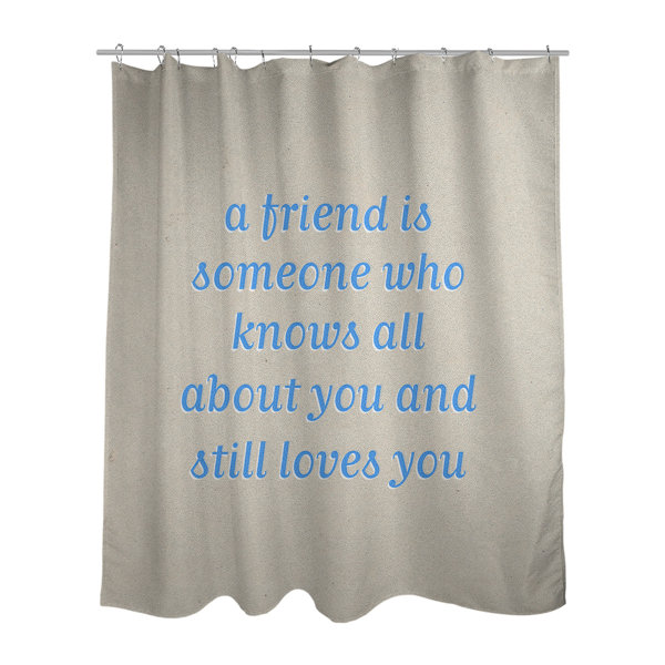 East Urban Home Handwritten Love And Friendship Quote Shower Curtain Set